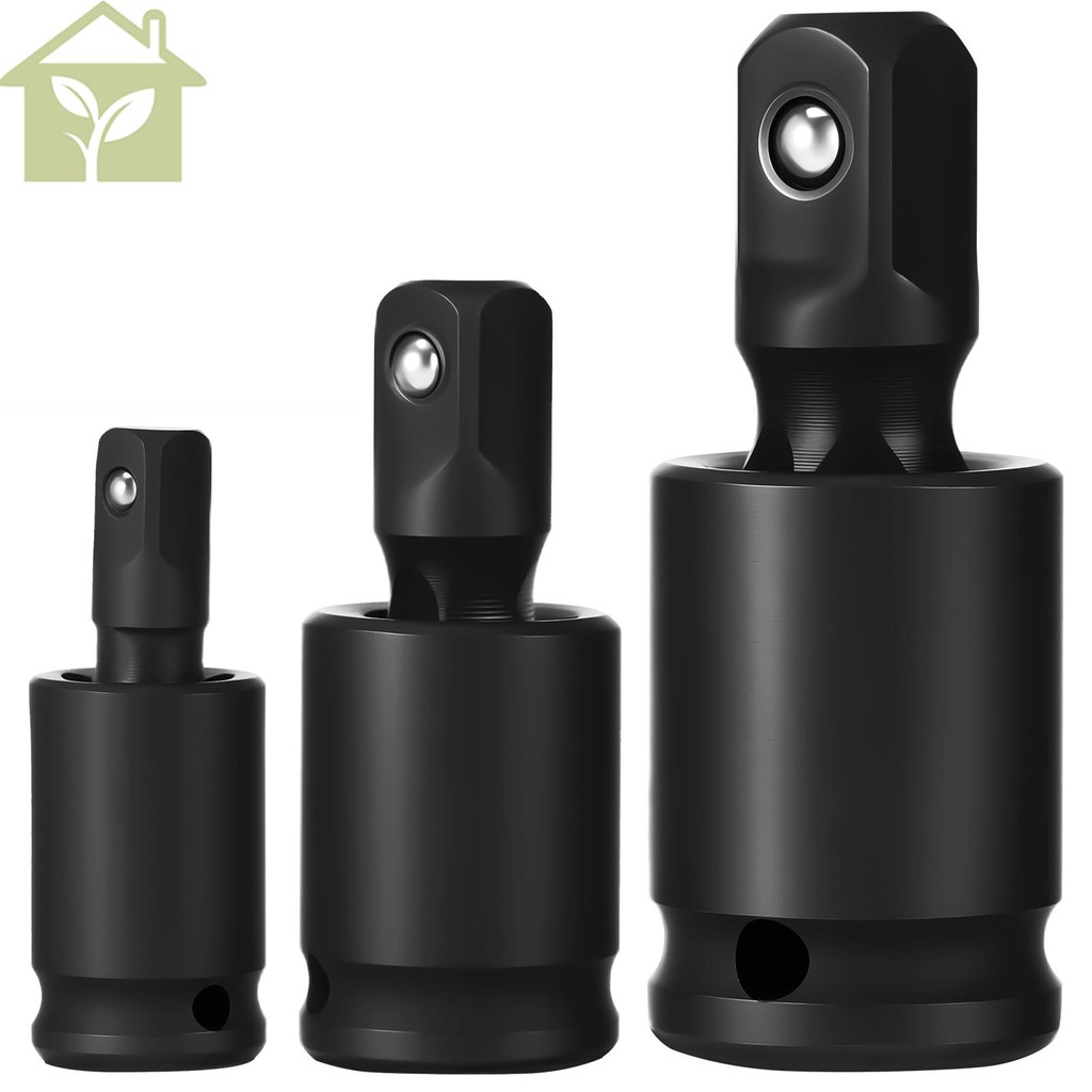 3Pcs Universal Joint Swivel Socket Adapter Set 1/4 Inch 3/8 Inch 1/2 ...