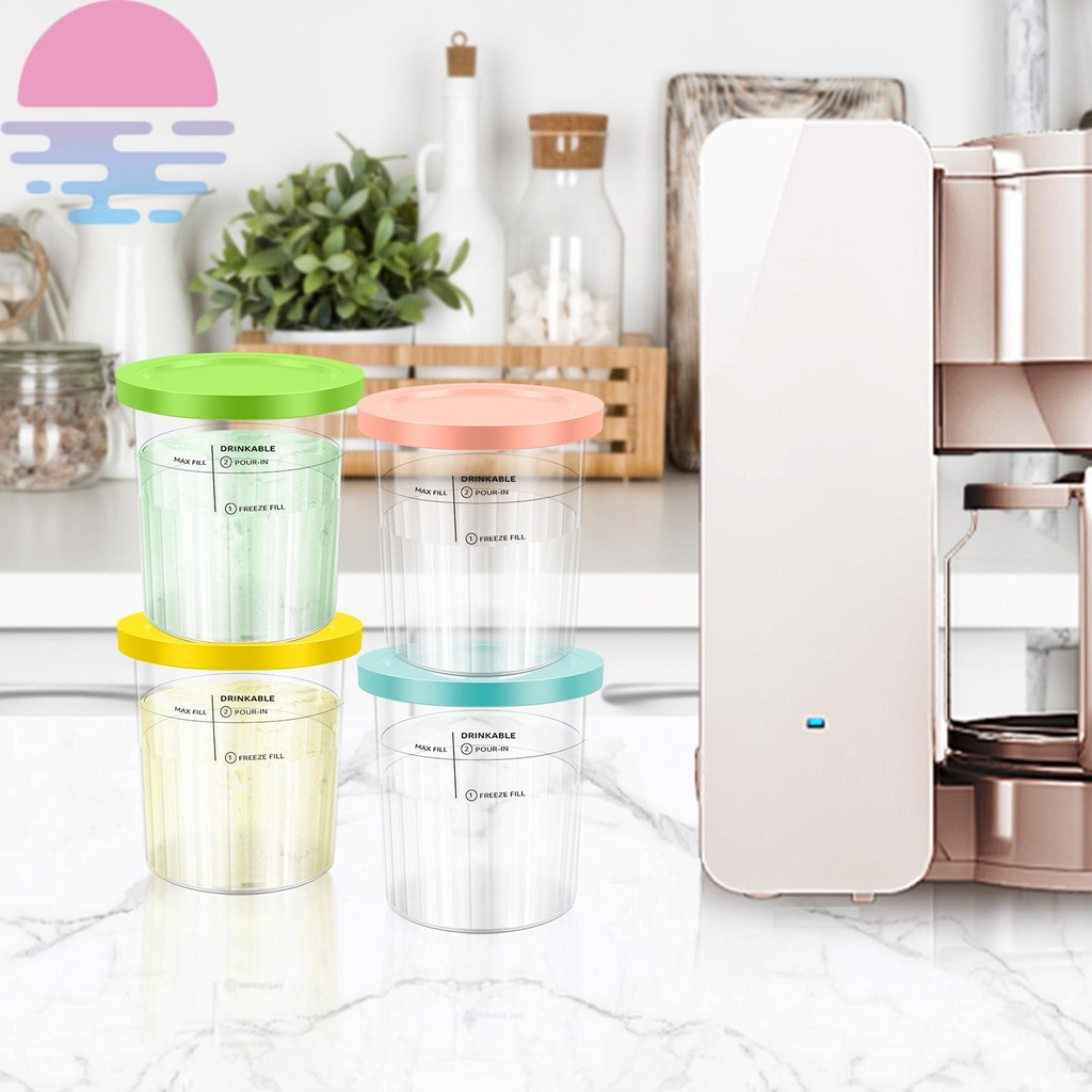 4Pcs 24 Oz Plastic Creamy Icecream Containers Creami Pints with Lids ...