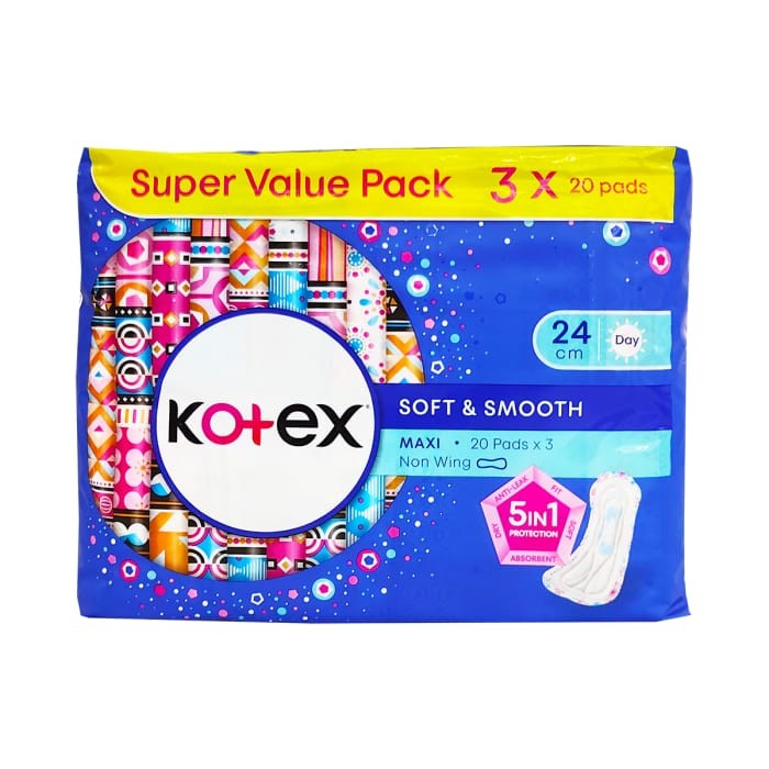 Kotex Soft & Smooth Maxi Non-Wing 24cm 20's x 3 | Shopee Malaysia
