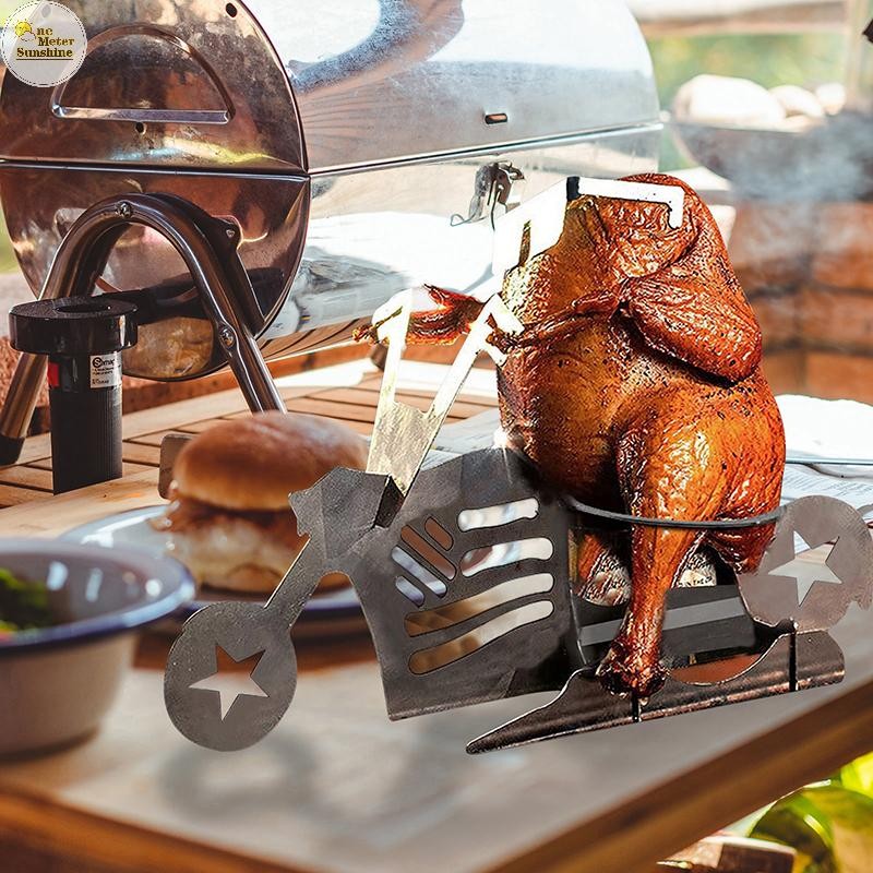 OMS American Motorcycle BBQ Steel Rack Funny Chicken Stand With Beer ...