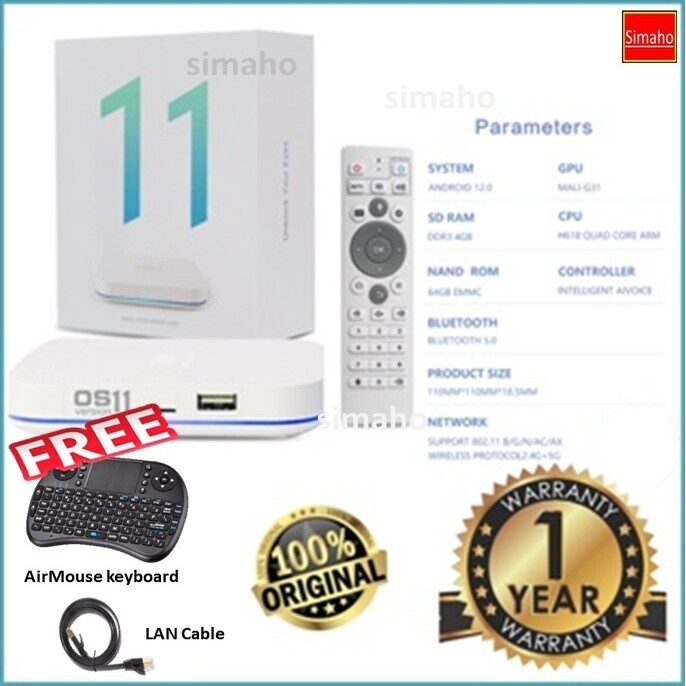 UNBLOCKTECH UBOX 11 PRO MAX 4G RAM 64G ROM 5Gwifi Bluetooth TVBox ...