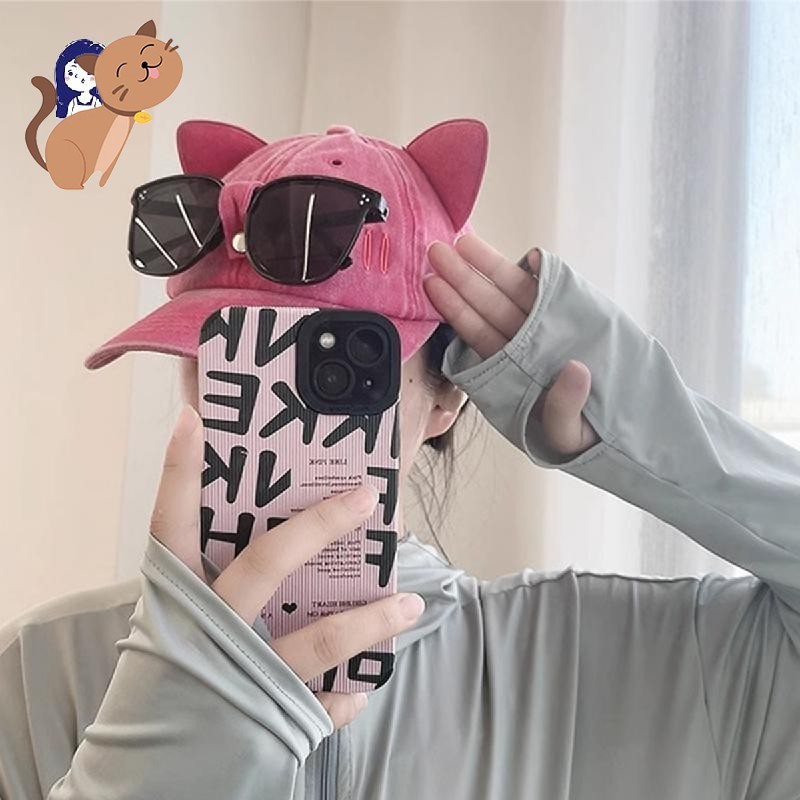 Cat Ear Hat with Sunglasses, Retro Hat with Cat Ears Glasses Peaked Cap ...