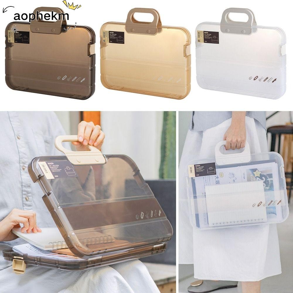 AOPHEKM A4 File Folder, Plastic File Box Document Organizer, School ...