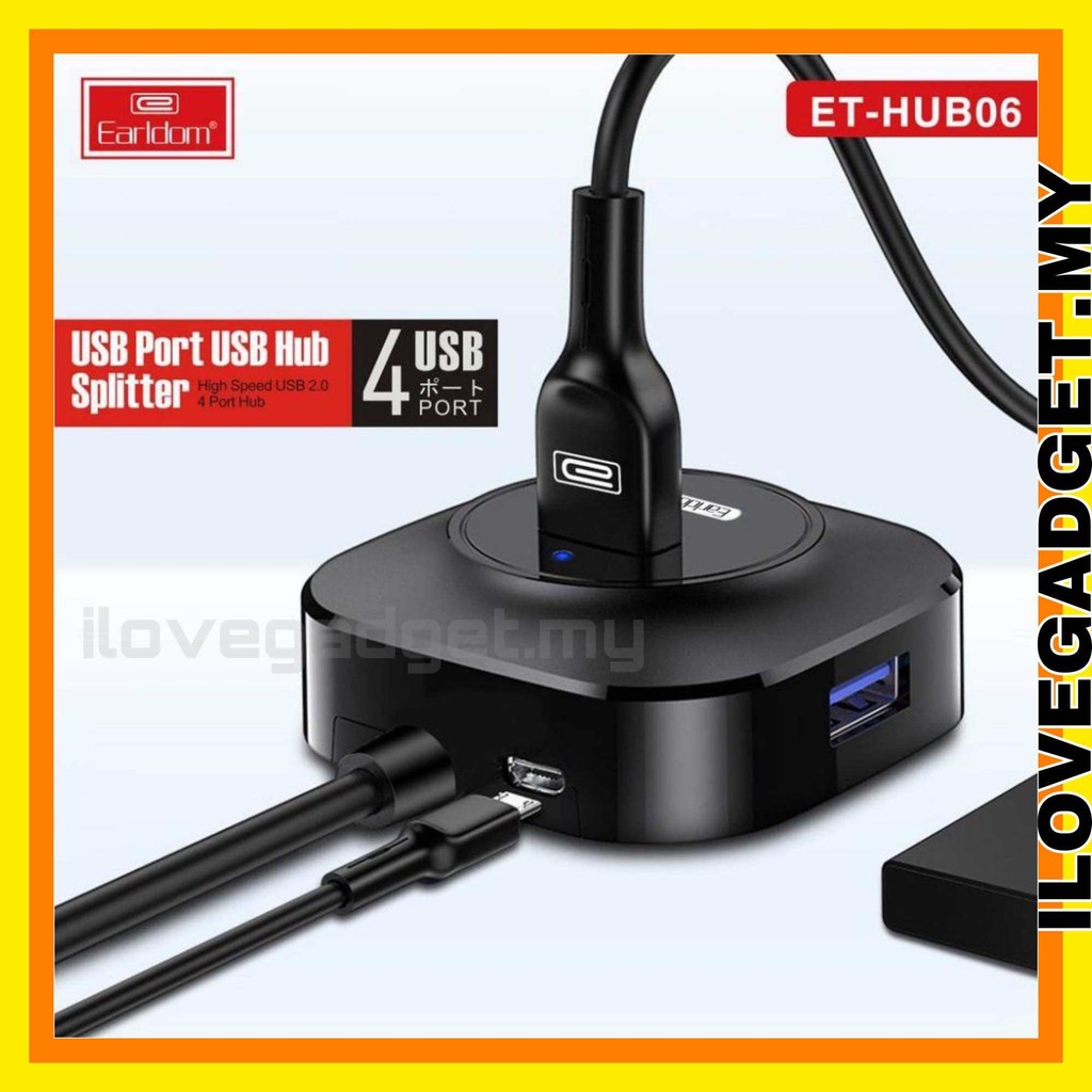 Earldom HUB-06 4USB Port Socket Usb Splitter For Laptop PC Phone Tab ...