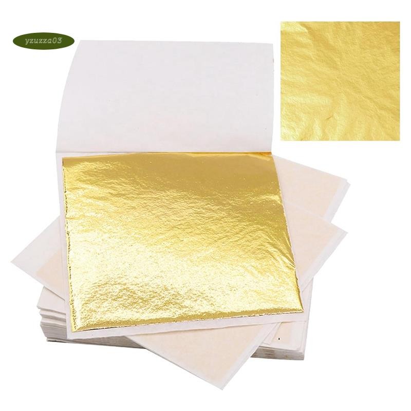 200 PCS Gold Sheets Gold Foil for Art Gilding Flakes Multipurpose Metal ...