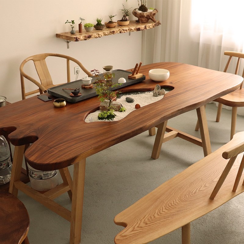 Kayu Pepejal Walnut Amerika Selatan Meja Teh Meja Teh Meja Papan Besar ...