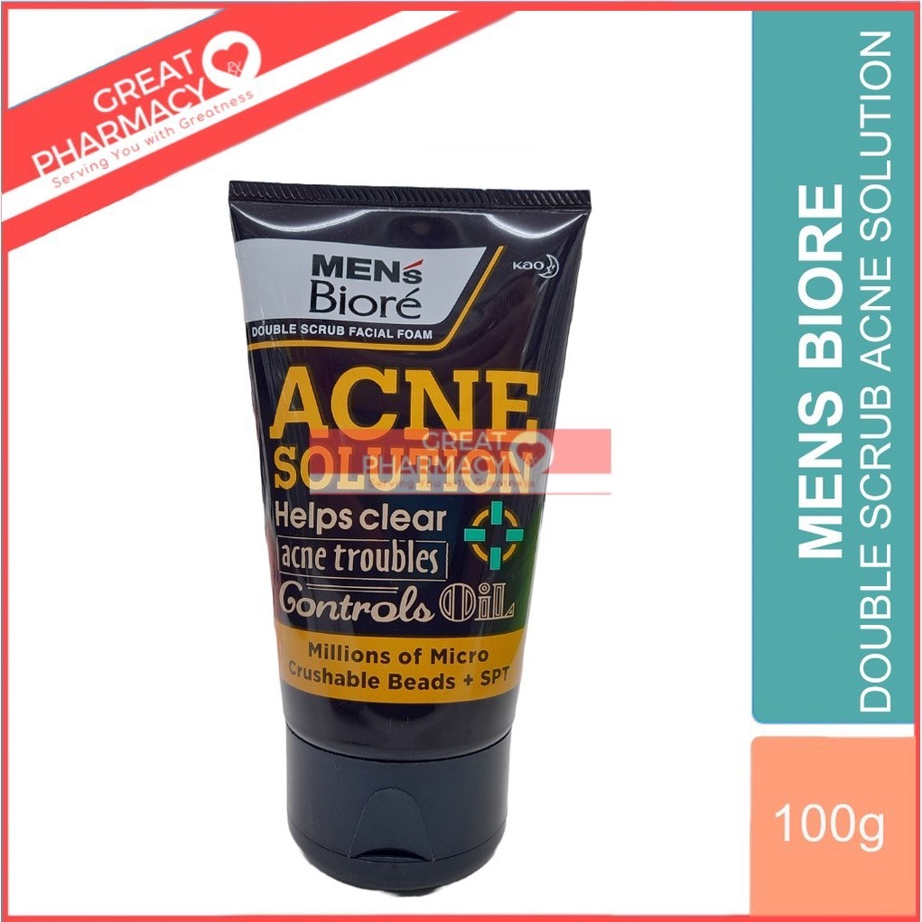 MENS BIORE DOUBLE SCRUB ACNE SOLUTION 100G | Shopee Malaysia