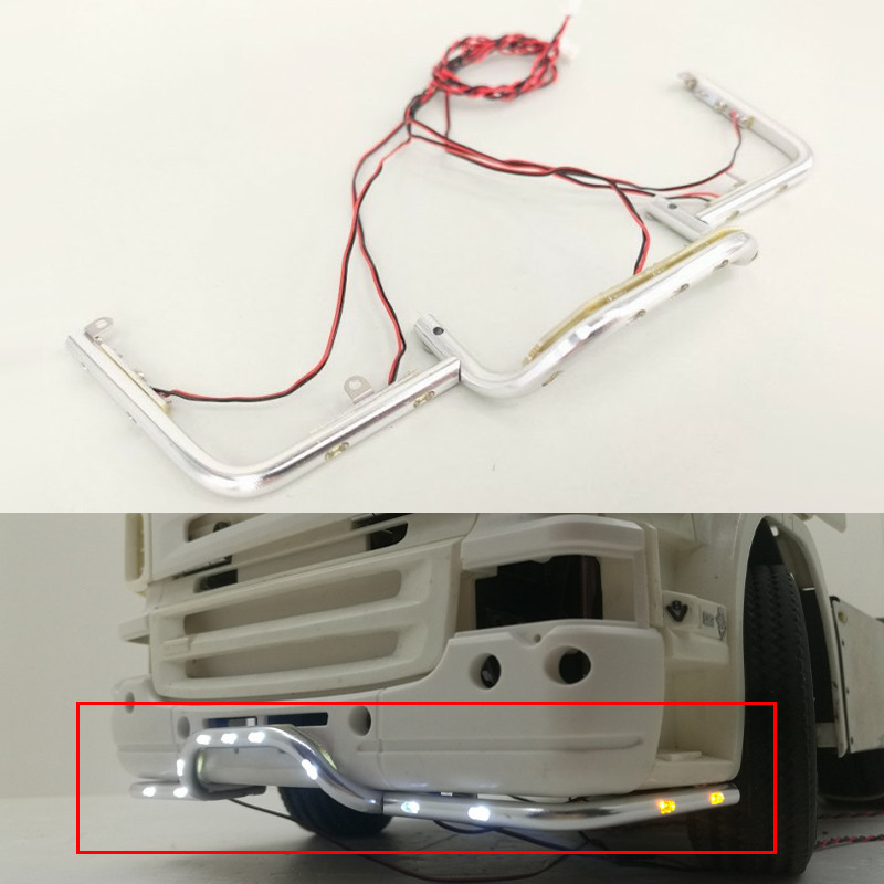 LED Simulation 3v Silver Front Bumper Light for 1/14 Tamiya RC Truck Car Scania R730 R620 R470 ...