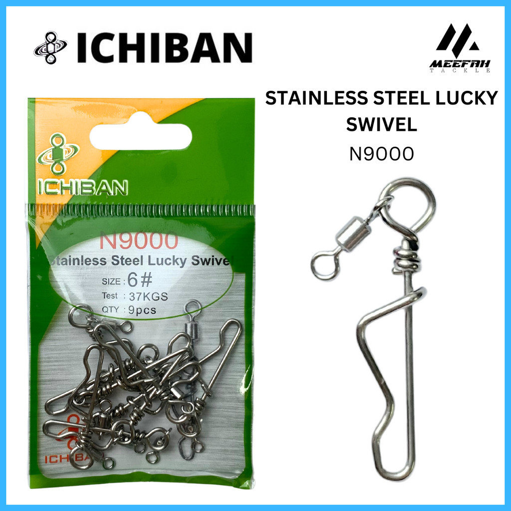 ICHIBAN Lucky Swivel Stainless Steel N9000 Snap & Swivel Kili Pancing ...