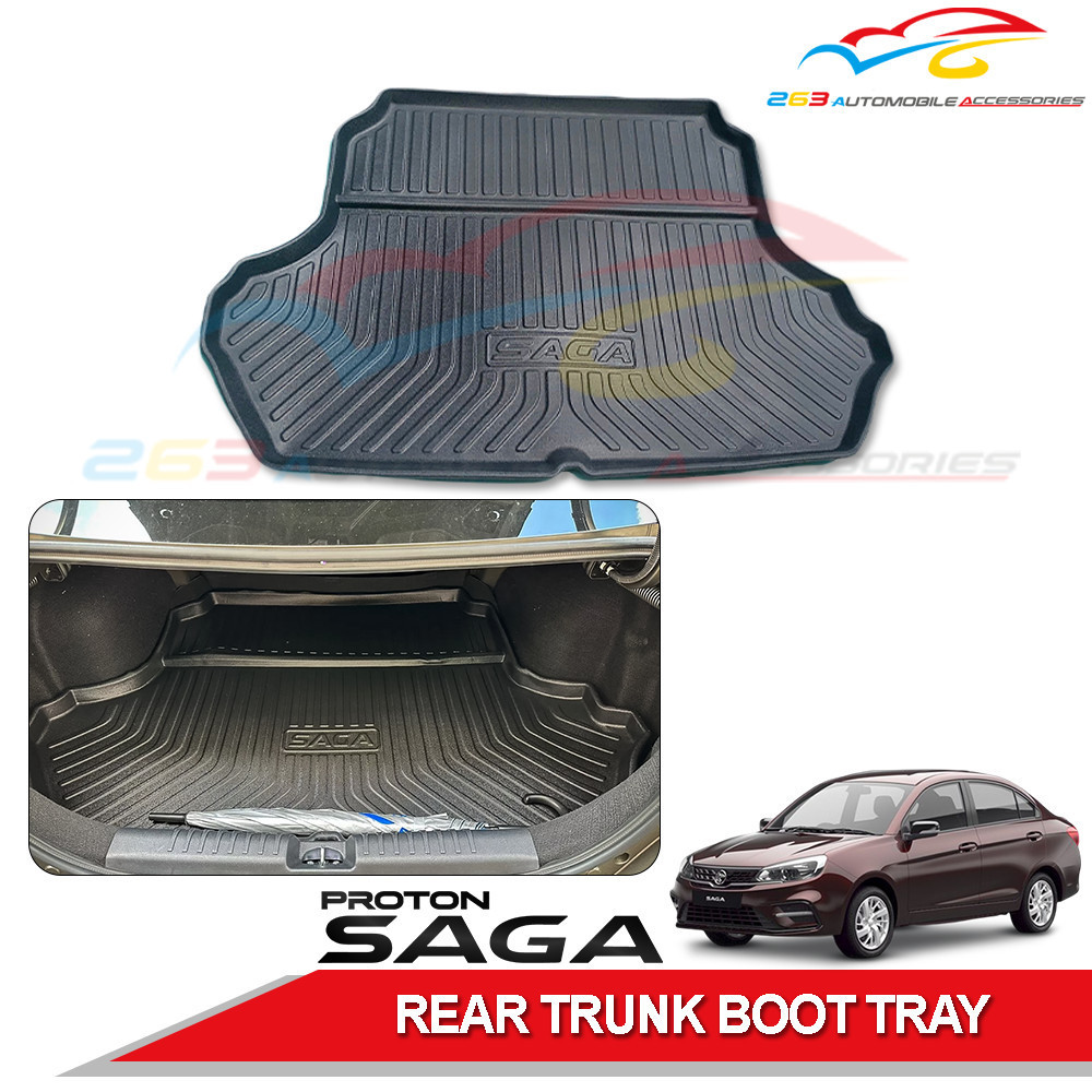 PROTON SAGA 2016-2023 REAR TRUNK BOOT TRAY LUGGAGE CARGO TRAY (BLACK ...
