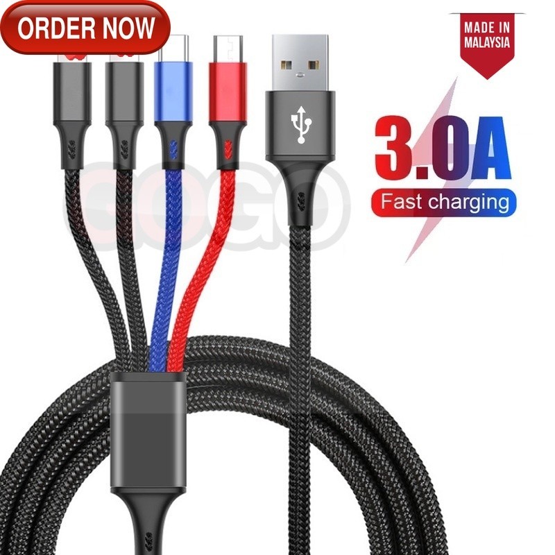 GG 1.2m 4 in 1 / Nylon Durable USB Cables & Android Micro USB Cable ...