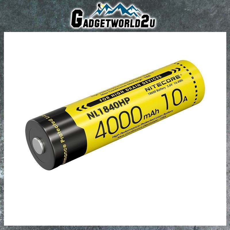 Nitecore 18650 4000mAh 10A Protected Li-ion Rechargeable Battery ...