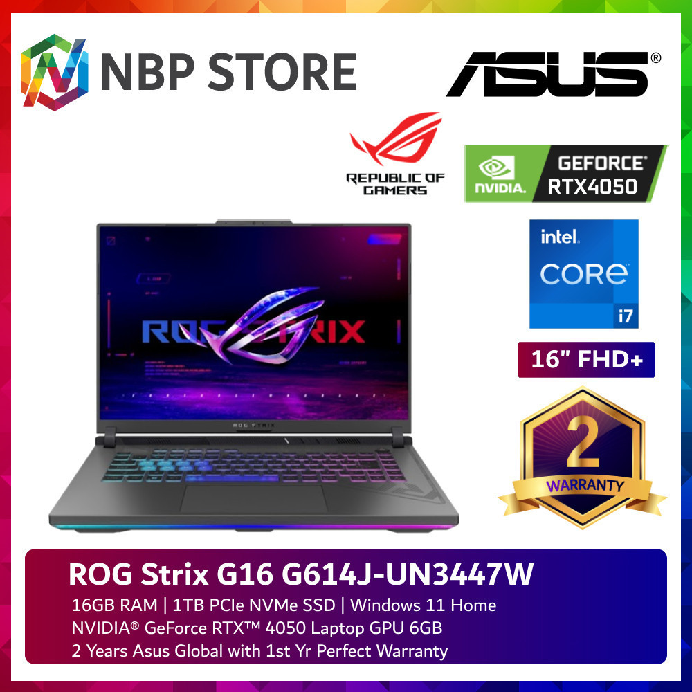 Asus ROG Strix G16 G614J-UN3447W 16'' FHD+ 165Hz Gaming Laptop ( I7 ...