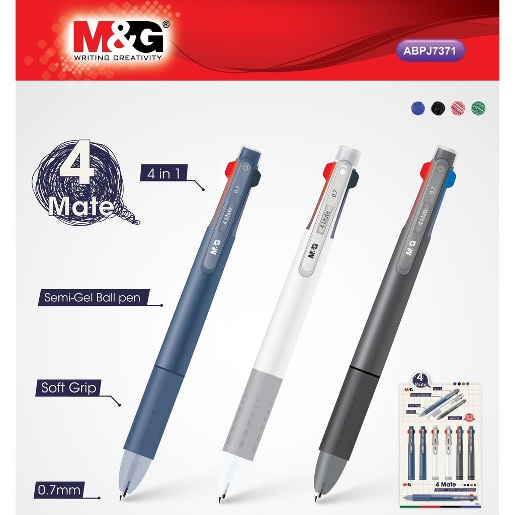 M&G 4color 4Mate ABPJ7371 or 5 color Multo-5 ABP80573 Semi Gel Ball Point Pen | Shopee Malaysia
