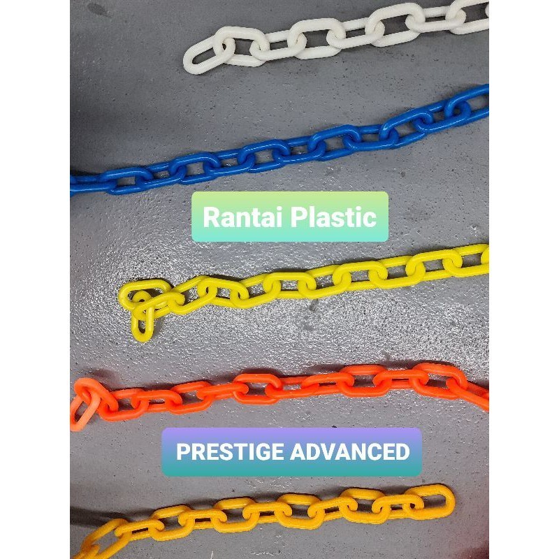 PVC Plastic Chain 6MM 24M Blue / White / Yellow / Orange /Rantai ...