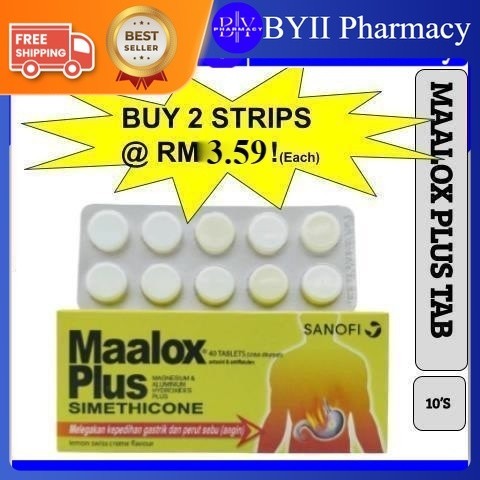 MAALOX PLUS SIMETHICONE TAB 10S/STRIP | Shopee Malaysia