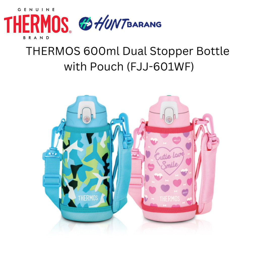 THERMOS 600ml Dual Stopper Bottle with Pouch (FJJ-601WF) | Shopee Malaysia