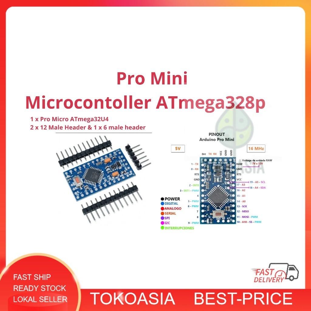 Pro Mini Atmega328P 5V/16M | Shopee Malaysia