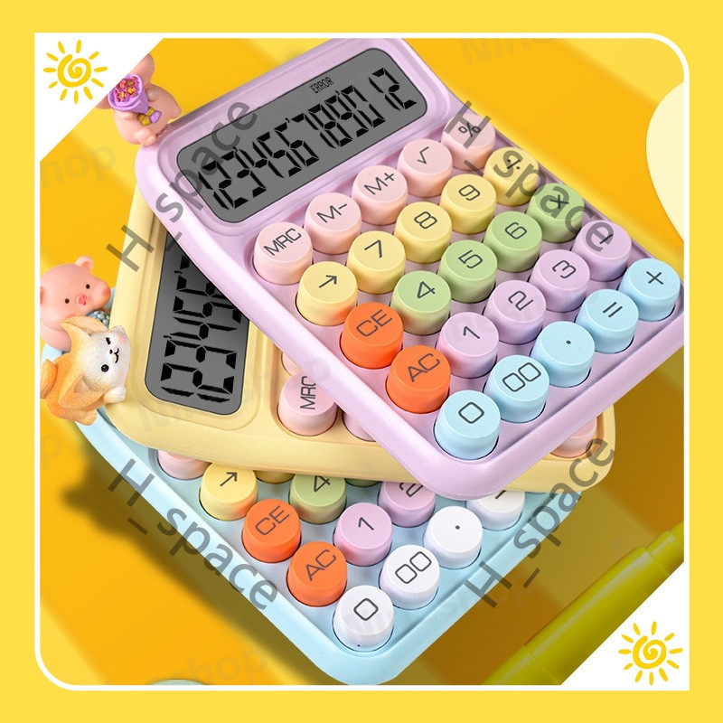 Candy Color Calculator 12 Digits Large Display Mechanical Dot Keyboard ...