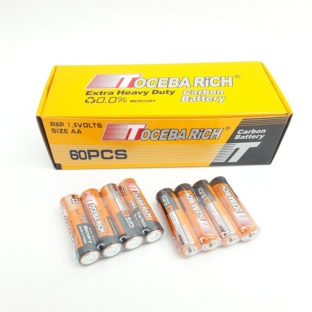 [4pcs/pack] TOCEBA RICH AA Battery Super Heavy Duty AA Batteries 电池 ...