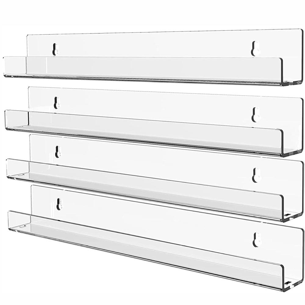 Clear Acrylic Storage Shelf Floating Display Stand Holder Household ...