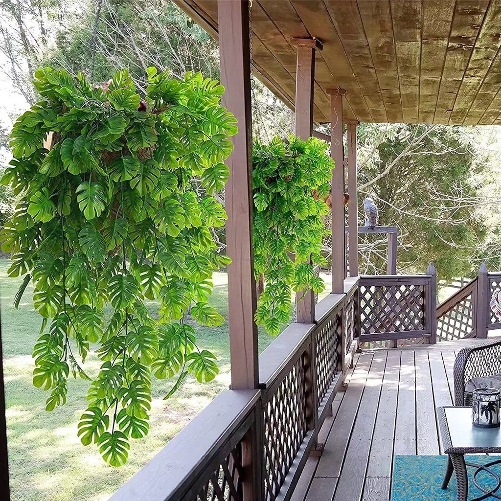 Artificial Plants Turtle Leaf Wall-Mounted Rattan Decoration Indoor ...