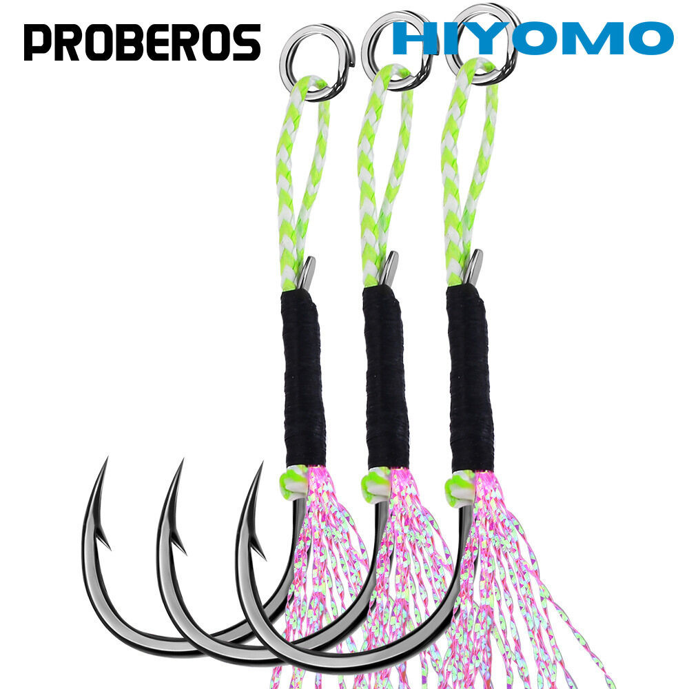 PROBEROS 10pcs Micro Jig Fishing Hook 11# 13# 15# 17# 18# Sharp ...