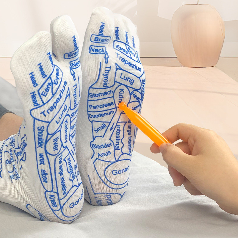 ECMLN Foot Massage Health Acupoint Diagram Socks Foot Therapy Meridian ...