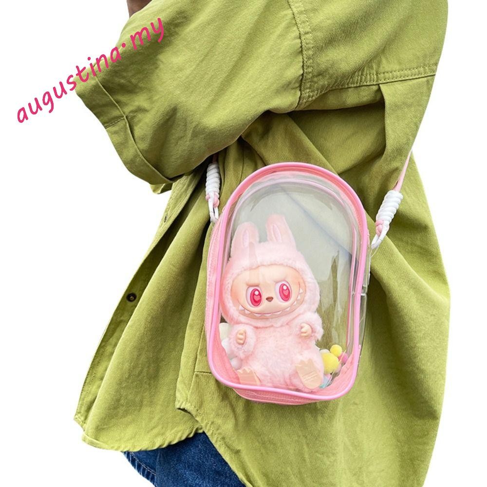 AUGUSTINA Labubu Clear Outdoor Doll Bag, Labubu V2 Doll with Keychain ...