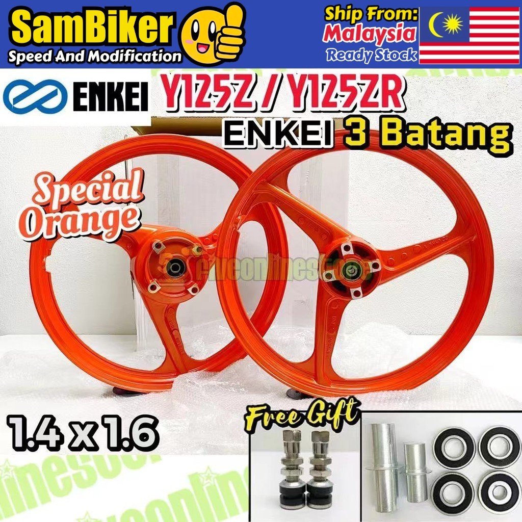 ENKEI 3 Batang Sport Rim Y125 ORIGINAL Full Chop Rim Orange Yamaha Y125Z Y125ZR 125Z 125ZR 1.4/1 ...