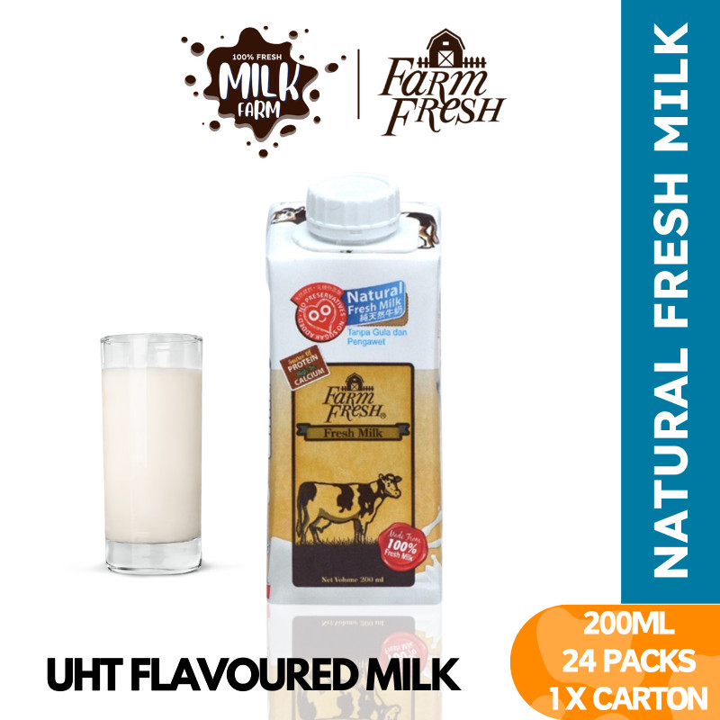 Milk Farm | Farm Fresh UHT Natural Fresh Milk 200ml x 24pack | Shopee ...