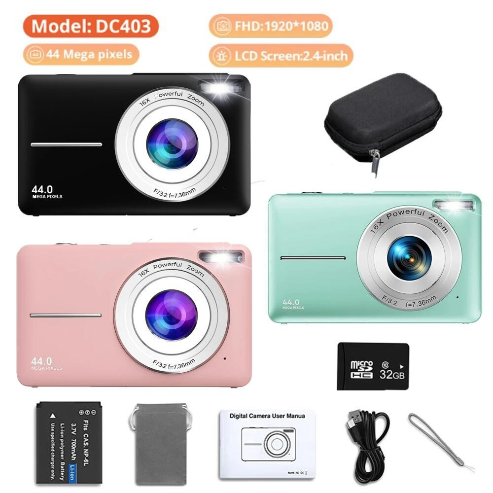 High-definition 1080P 2.4-Inch Digital Camera Rechargeable Camera, with ...
