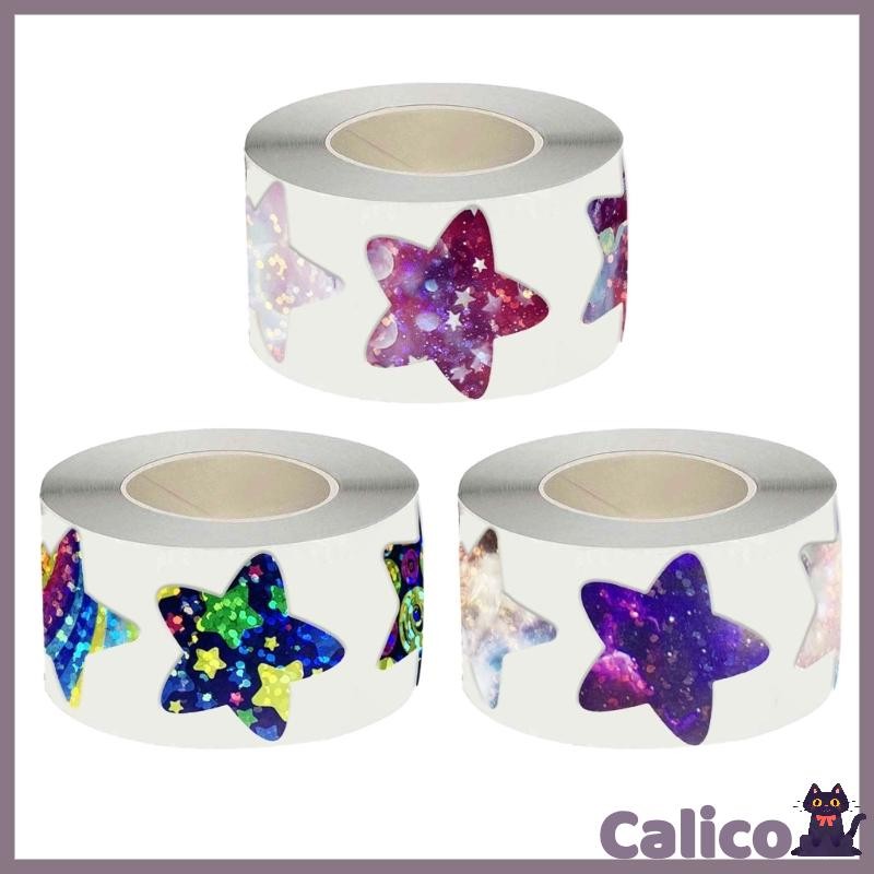 Cali 500Pcs Roll Starry Colorful Star Round Stickers Self Adhesive ...