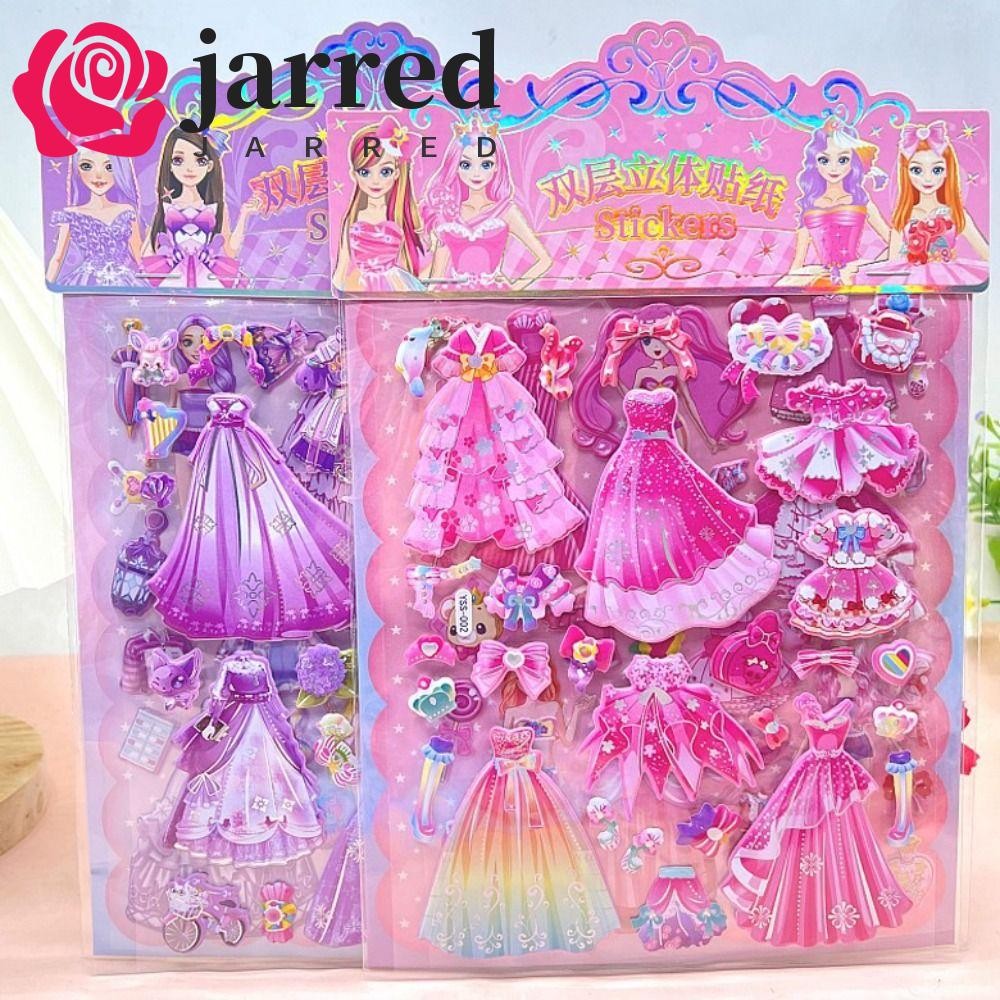 JARRED 2 Sheets/Bag Princess Dress Up Sticker, Kawaii Decorative Foam ...