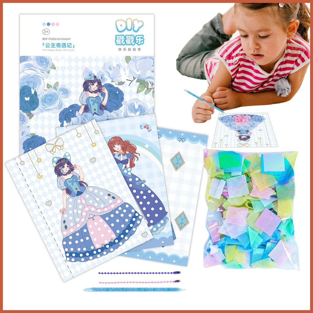 Poking Art Kits Activity Craft Dress-Up Princess Drawing Book Colorful ...