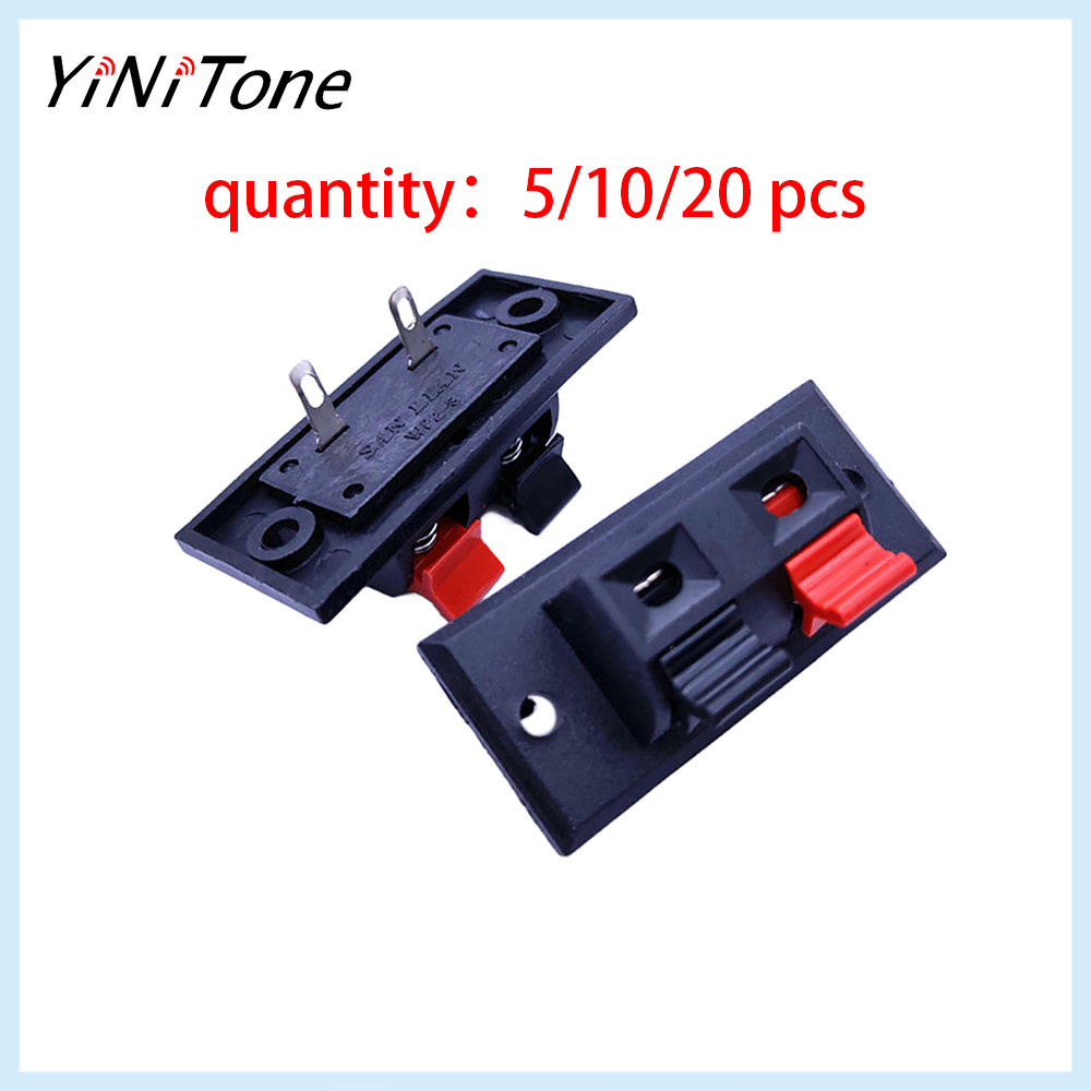 Plastic 2 Positions Connector Terminal Push In Jack Load Audio Speaker ...