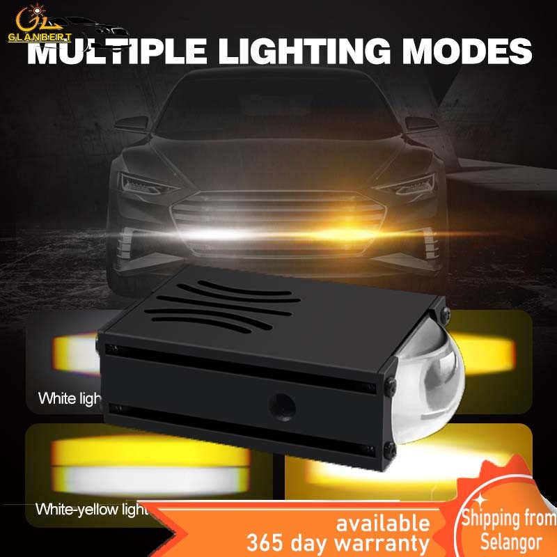 Mini Matrix Laser Headlights for Car Grille Yellow White LED Grille ...