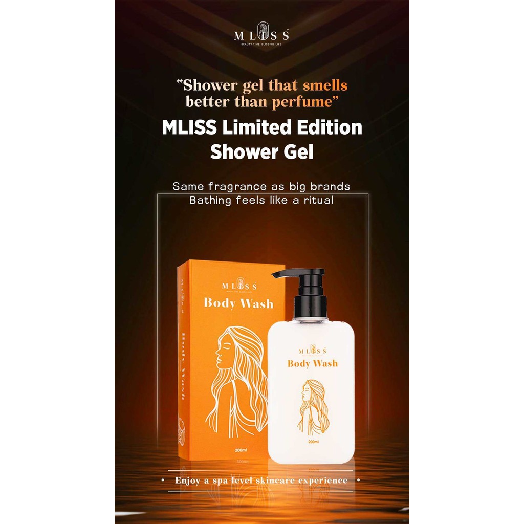 MLISS Limited Edition Body Wash 200ml/ Spa-level with 5-fold cleansing ...