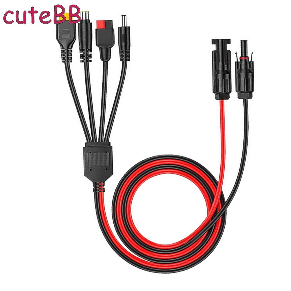 ⭐CuteBB⭐4in1 Solar Panel Connector Extension Cable Splitter Compatible XT60 DC 8mm 5.5mm ...