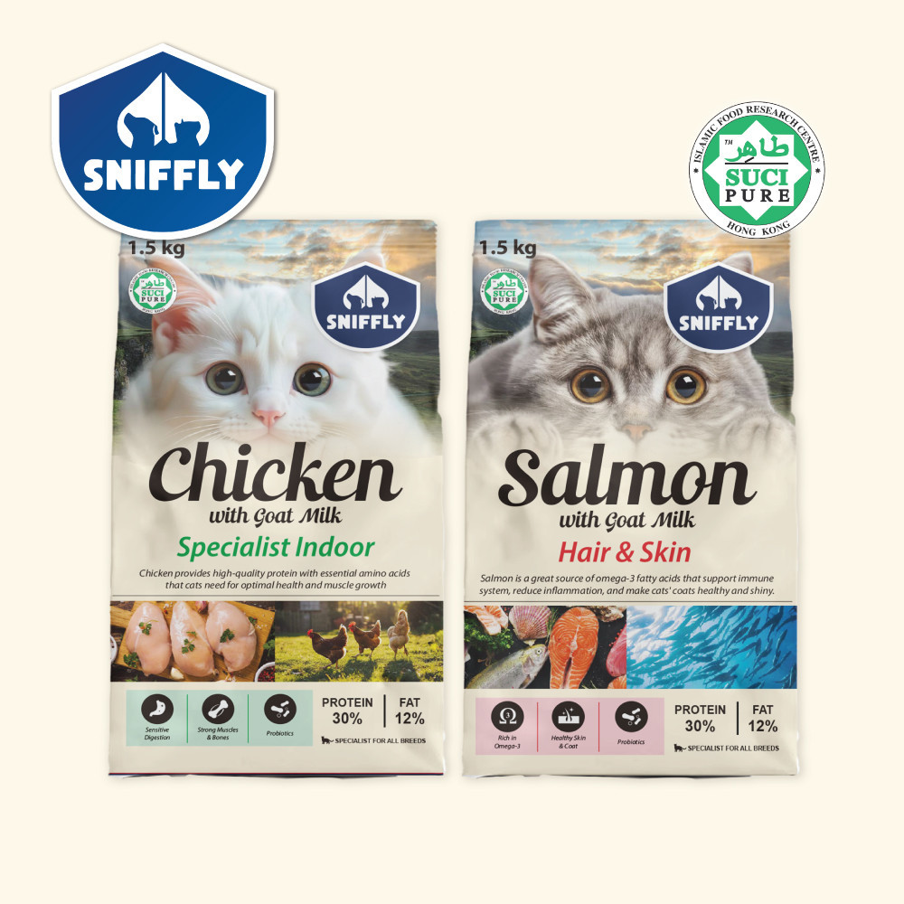 Sniffly Cat Dry Food with Goat Milk (Chicken Specialist Indoor /Salmon ...
