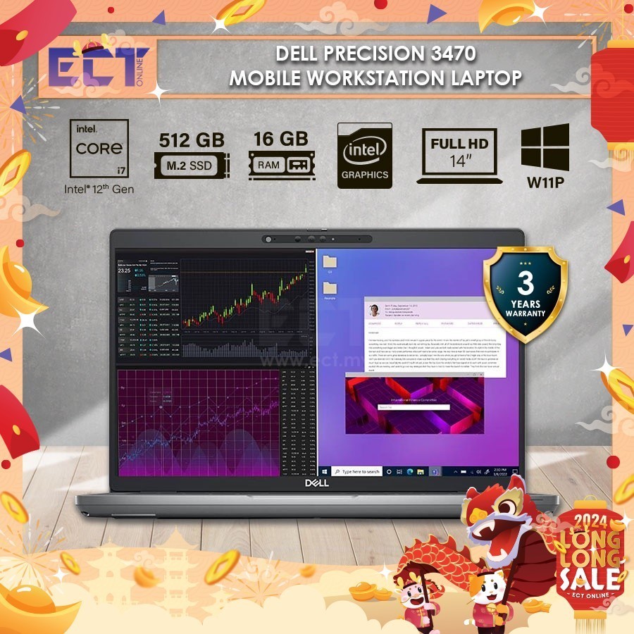 Dell Precision 3470 Mobile Workstation Laptop (i7-1270P 4.80GHZ,512GB ...
