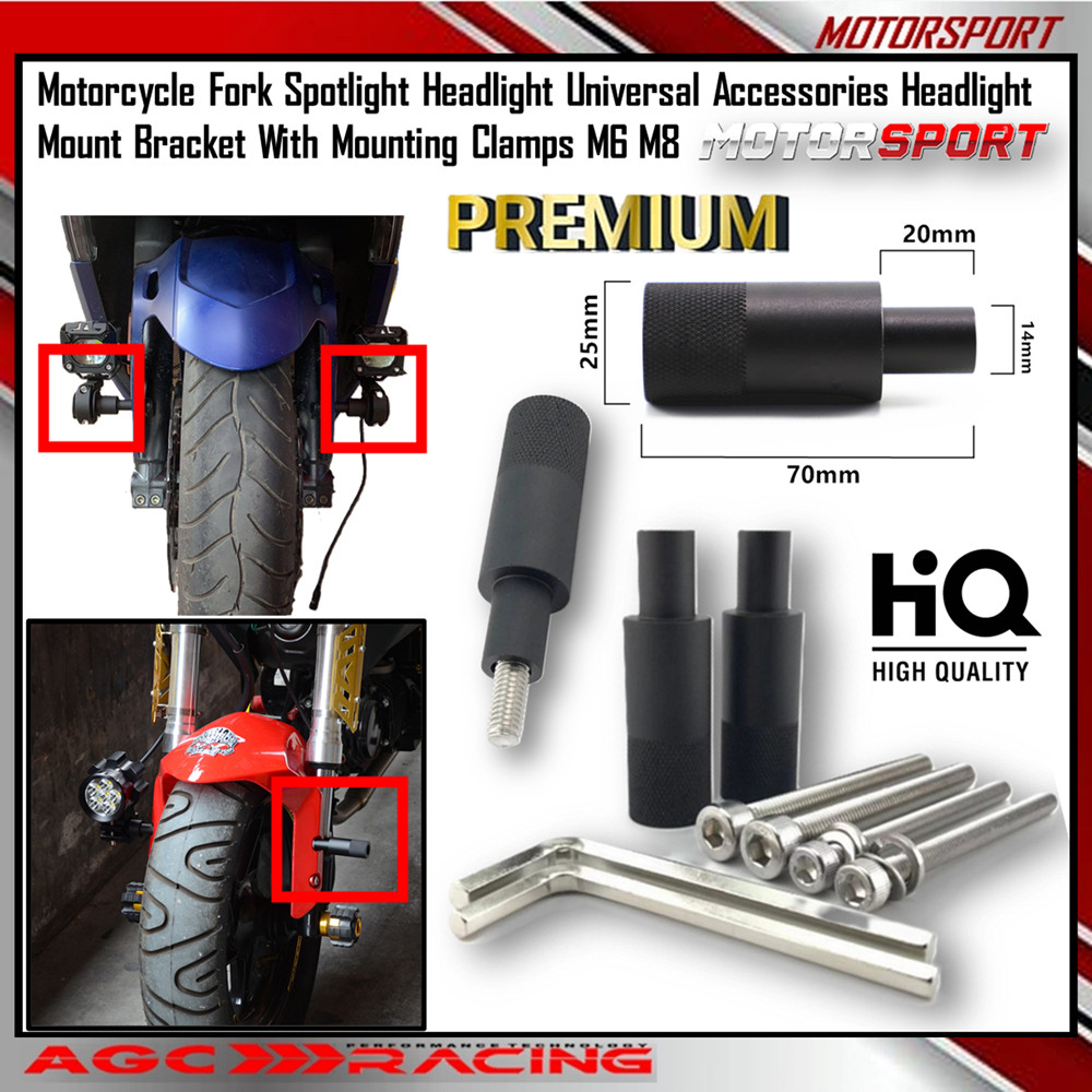 Motorcycle Fork Spotlight Headlight Universal Accessories Headlight ...