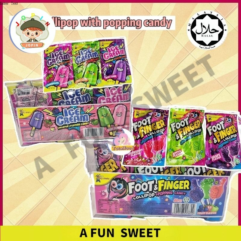 40pcs Ali Foot & Finger lollipop / Ice Cream Lollipop with Popping ...