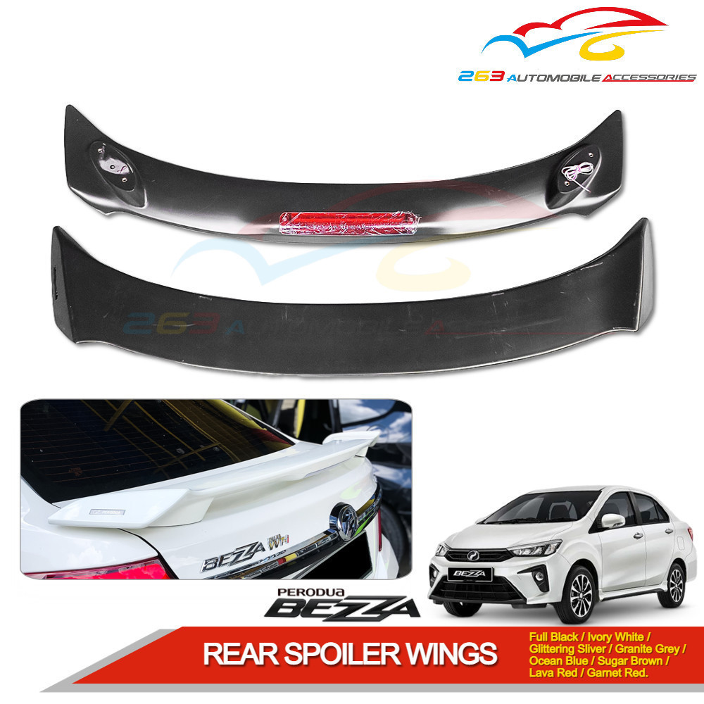 PERODUA BEZZA TRD OEM REAR SPOILER WING WITH LED LIGHT | Shopee Malaysia