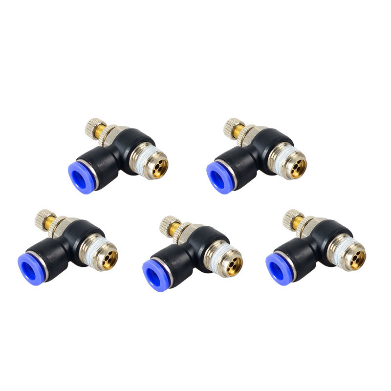 Pneumatic Fitting SL6-02 Pneumatic Speed Flow Controller 6mm OD Hose Tube PT 1/4'' Male Gas ...