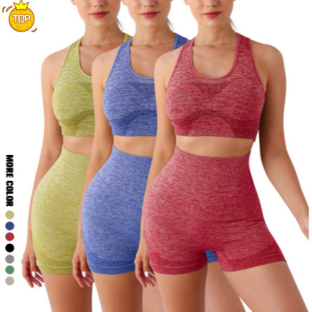 (HK) 2Pcs Yoga Set Women Sportswear Suit Outfit Gym Leggings With Bra ...