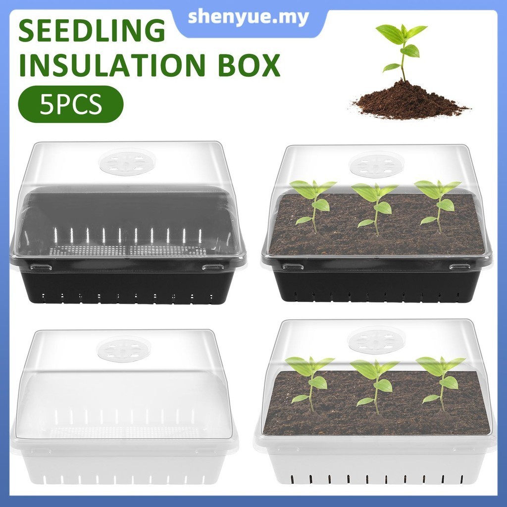 5 Packs Seed Starter Tray with Clear Humidity Dome Reusable Seedling ...