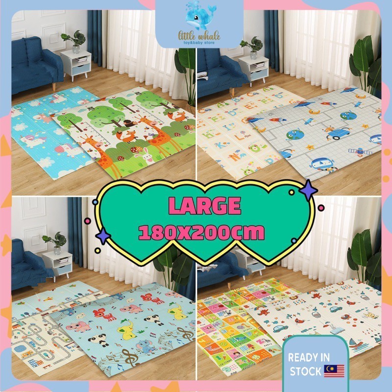 🐳Baby Mat (180x200cm/180x160cm) XPE Double Sided Playmat Baby Tikar ...
