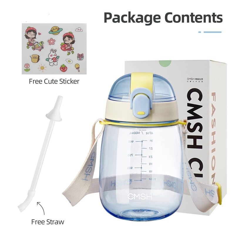 CMSH water bottle 1.5 Liter With Strap Fat For Travel bpa free | Shopee Malaysia