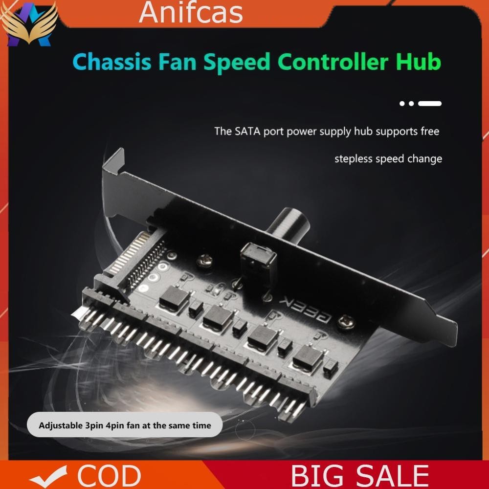 1 to 7 12V PC Case Fan HUB Splitter Computer 4 Pin 3 Pin Speed ...